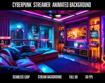 Animated Background | Cyberpunk Apartment With Neon Sunset| Futuristic ...
