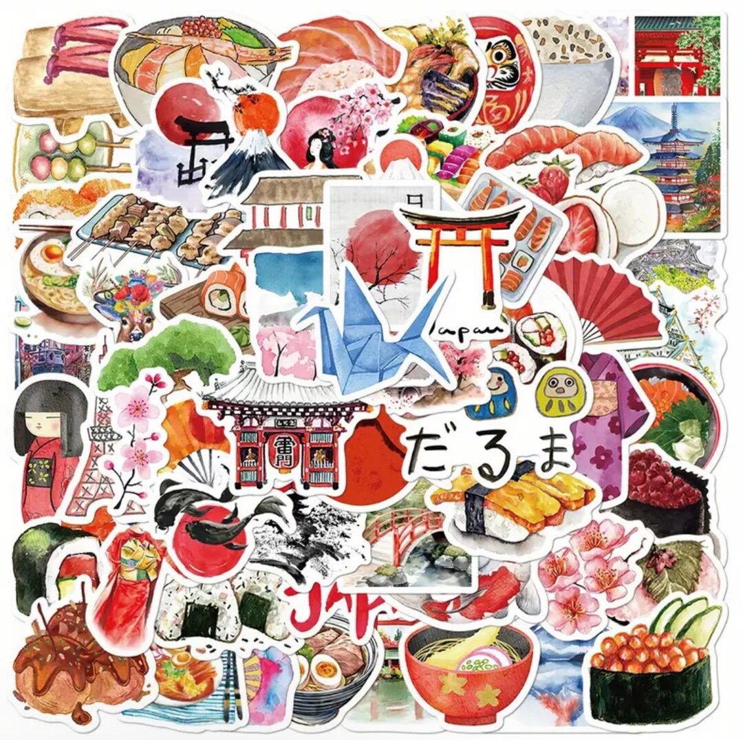 Japanese Art Stickers, Kanji, Cherry Blossom, Koi Fish, Journal ...
