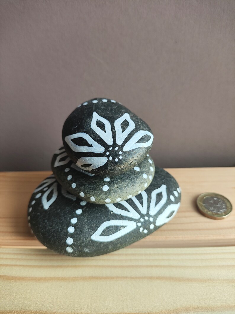 Hand Painted Floral Stacking Stones From Skye - Etsy