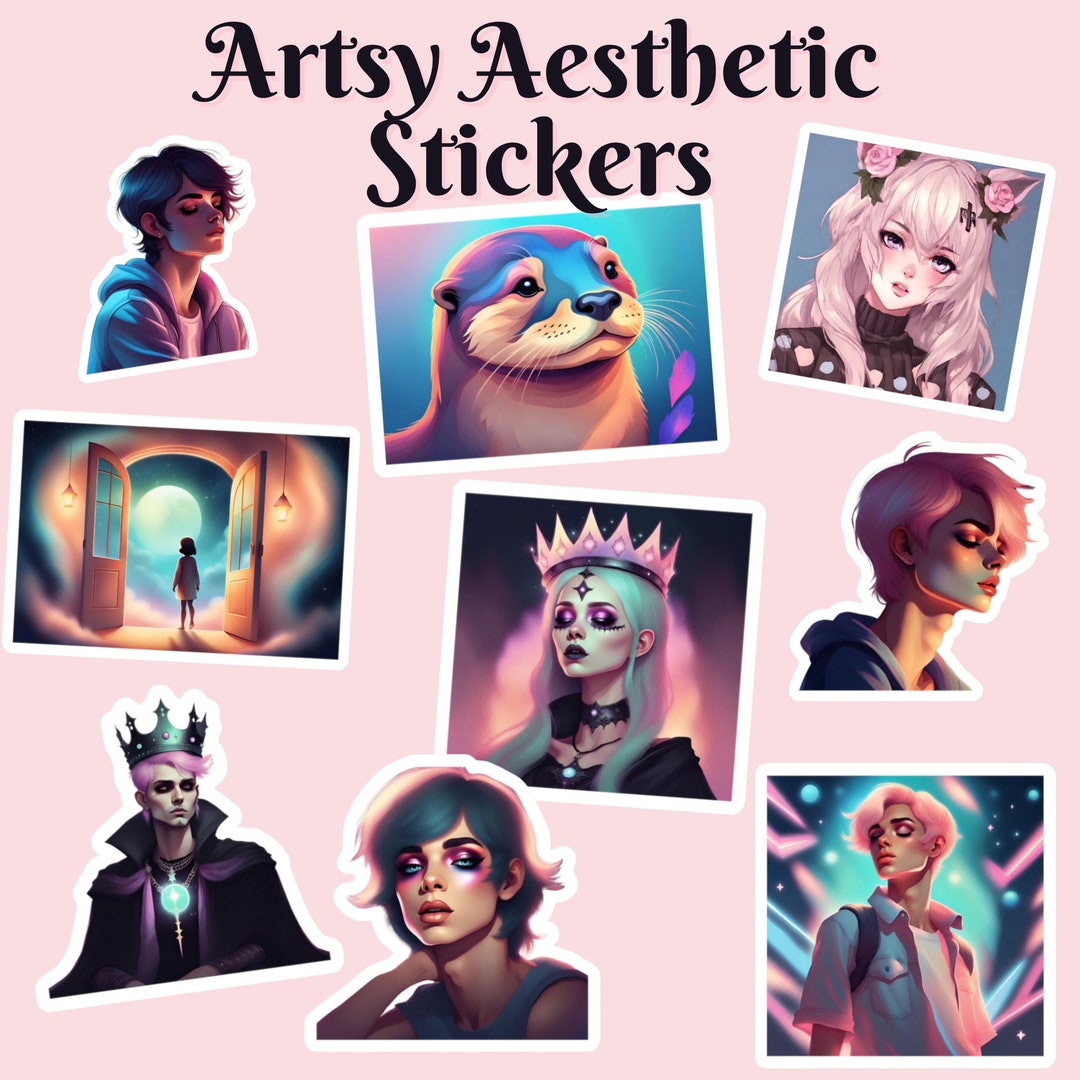 Artsy Stickers Aesthetic Stickers Makeup Aesthetic Sticker LGBTQ Pride Non-binary Sticker Cute ...