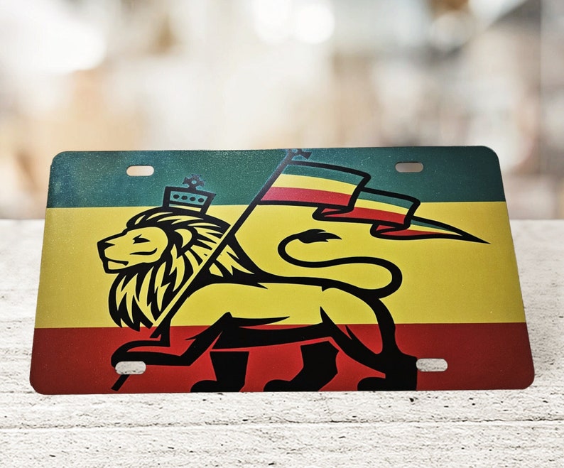 Rasta Lion Personalized License Plate Accessory - Etsy