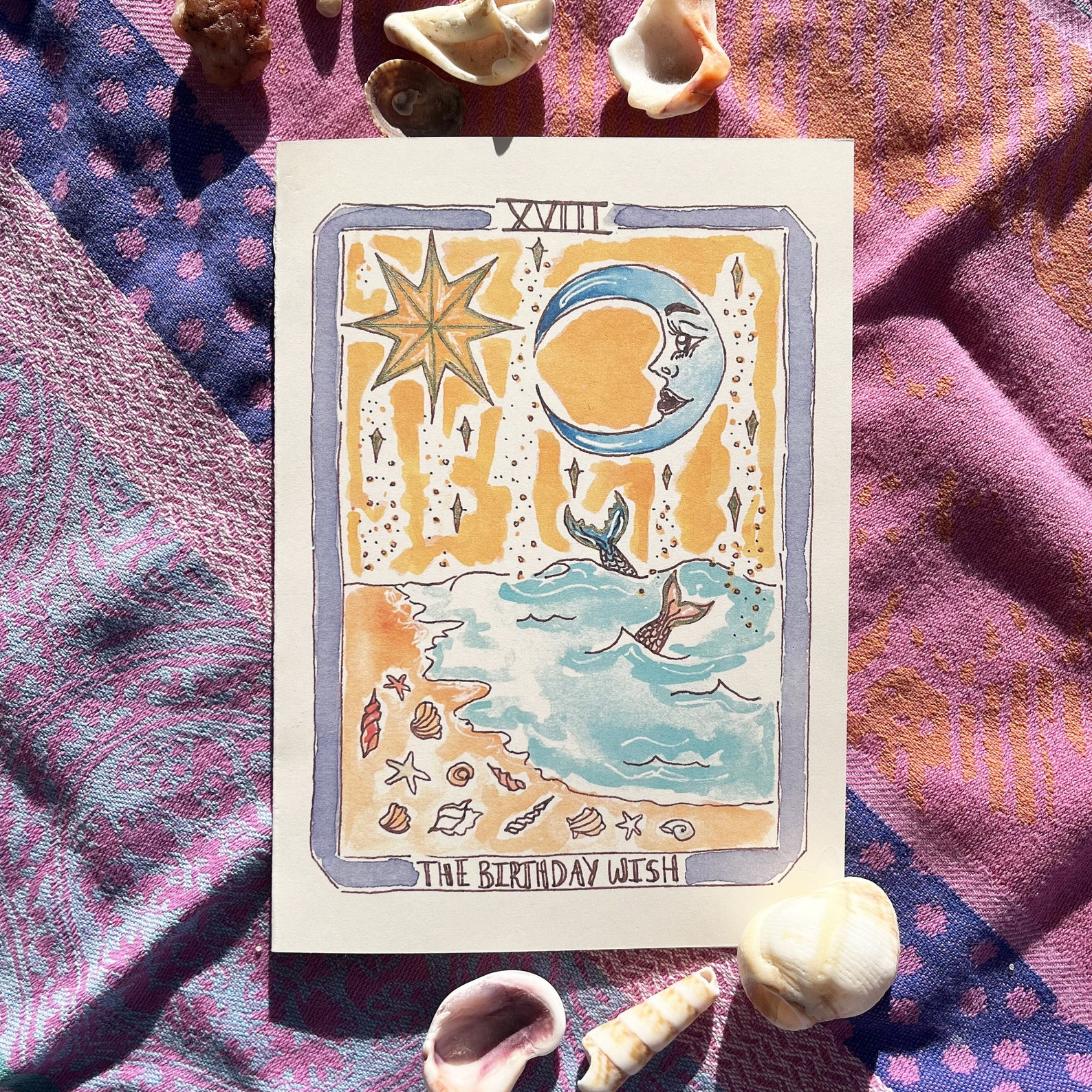 Watercolor Tarot Birthday Card / Modern Tarot / Set of Four Blank Cards ...