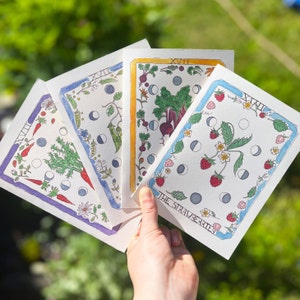 Vegetable Tarot Inspired Watercolor Cards / Vegetable Print Posters ...