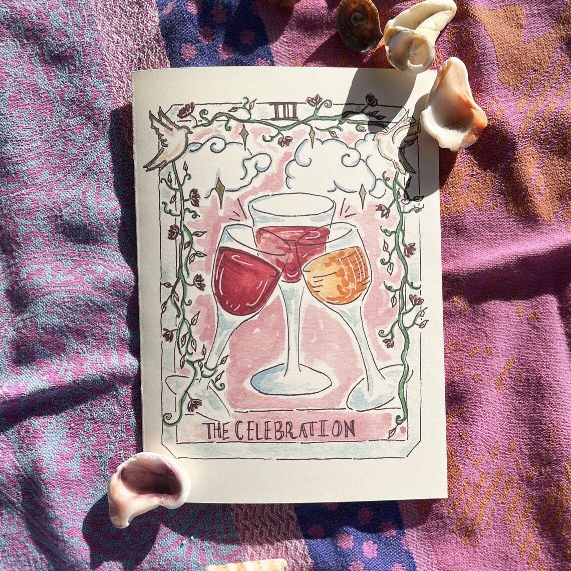 Watercolor Tarot Birthday Card / Birthday Gift for Her / Set of Four ...