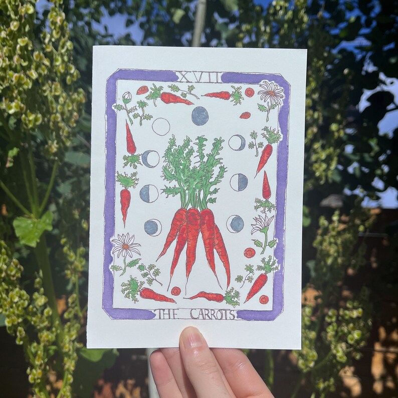 Vegetable Tarot Inspired Watercolor Cards / Vegetable Print Posters ...