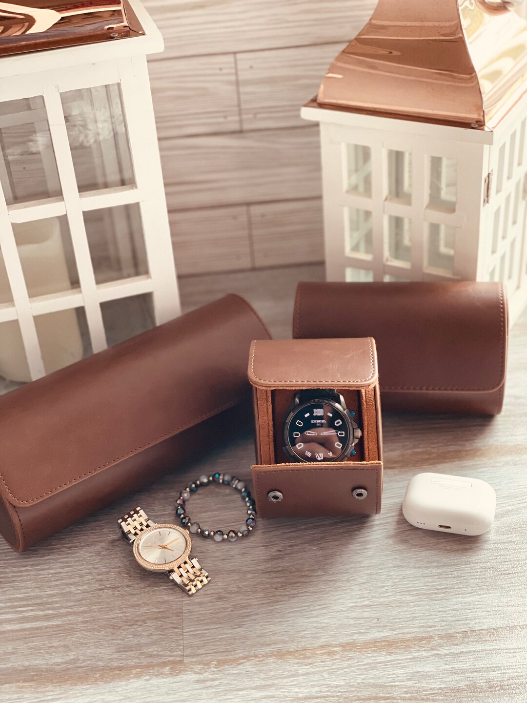 Customized Groomsman Watch Case, Leather Watch Box for Him,custom Watch ...