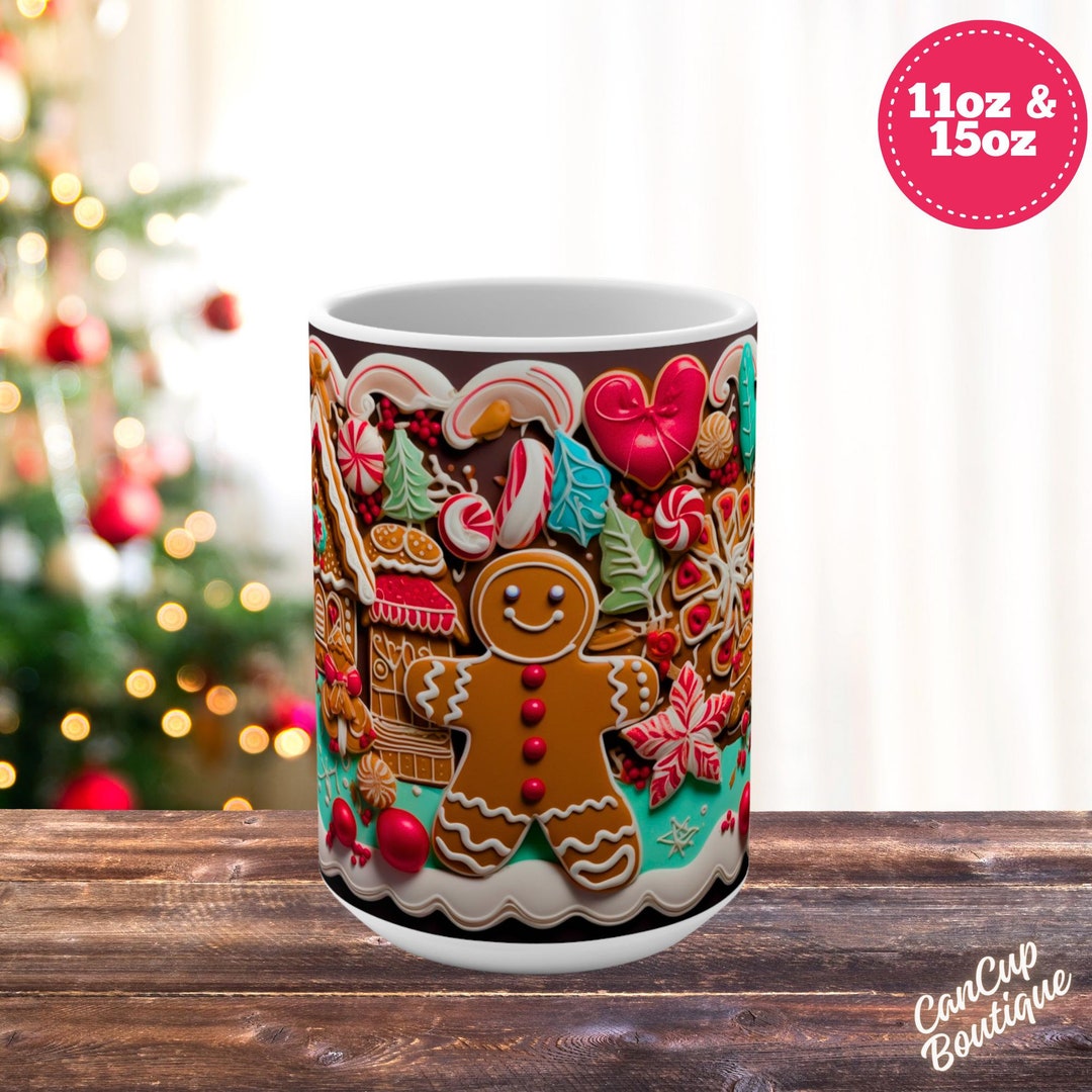 Gingerbread Christmas Mug cozy Holiday Decor Gingerbread Cup Gift for ...