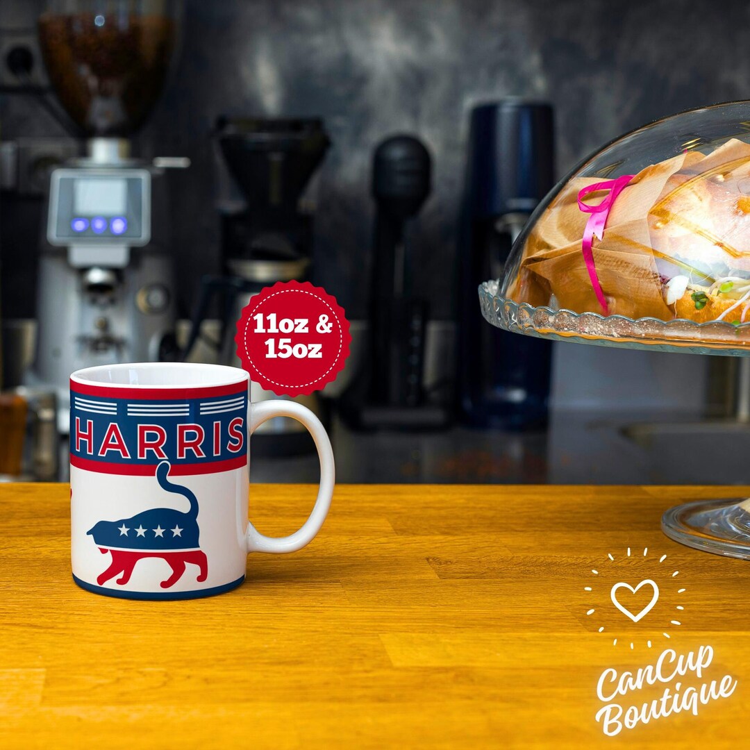 Harris Mug Political Humor Vote Cat Lady Election 2024 Funny Mug Cat ...
