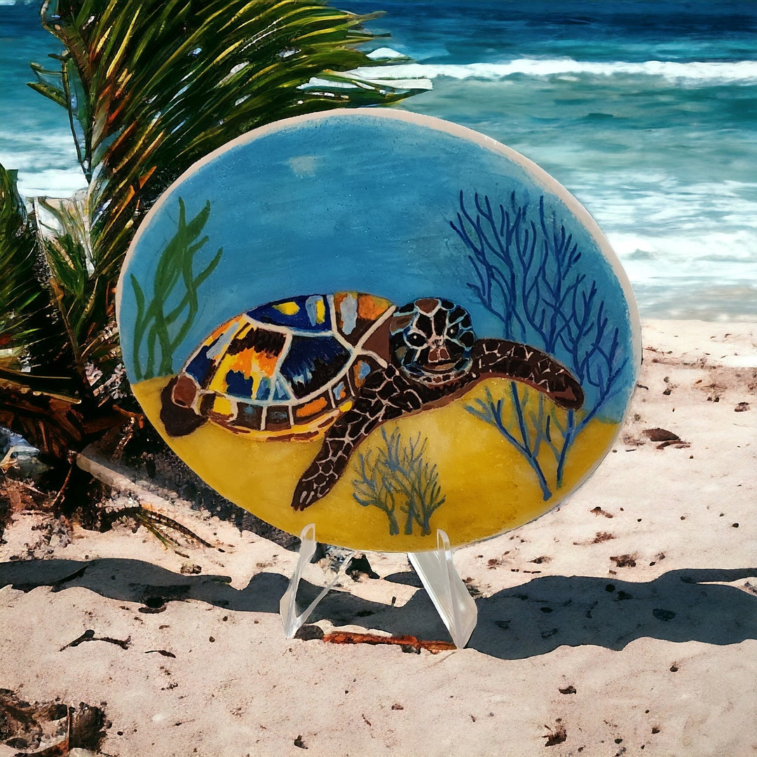 Turtle on Santorini Stone. Adds Color and Interest to Any Home's Decor ...