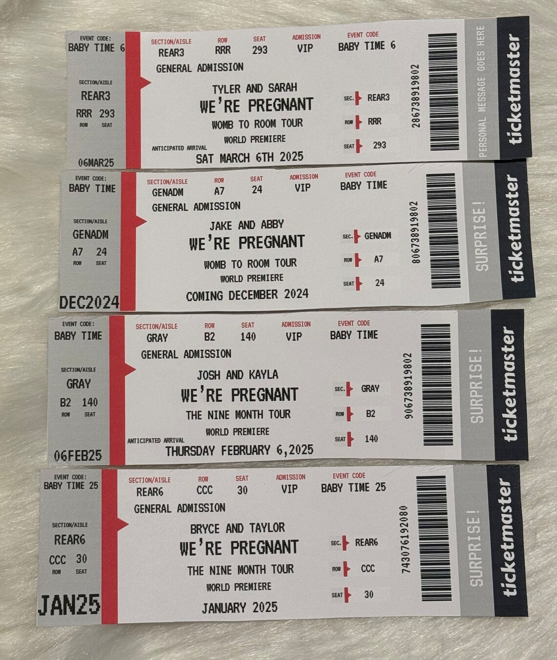 Pregnancy Announcement Tickets - Etsy