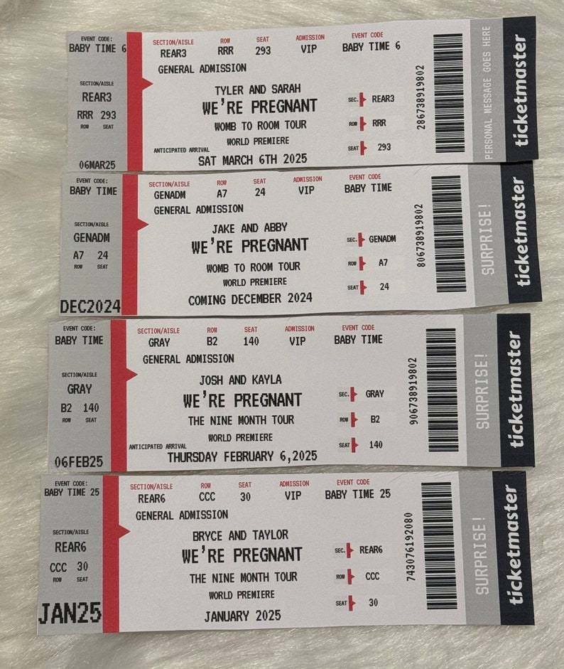 Pregnancy Announcement Tickets - Etsy