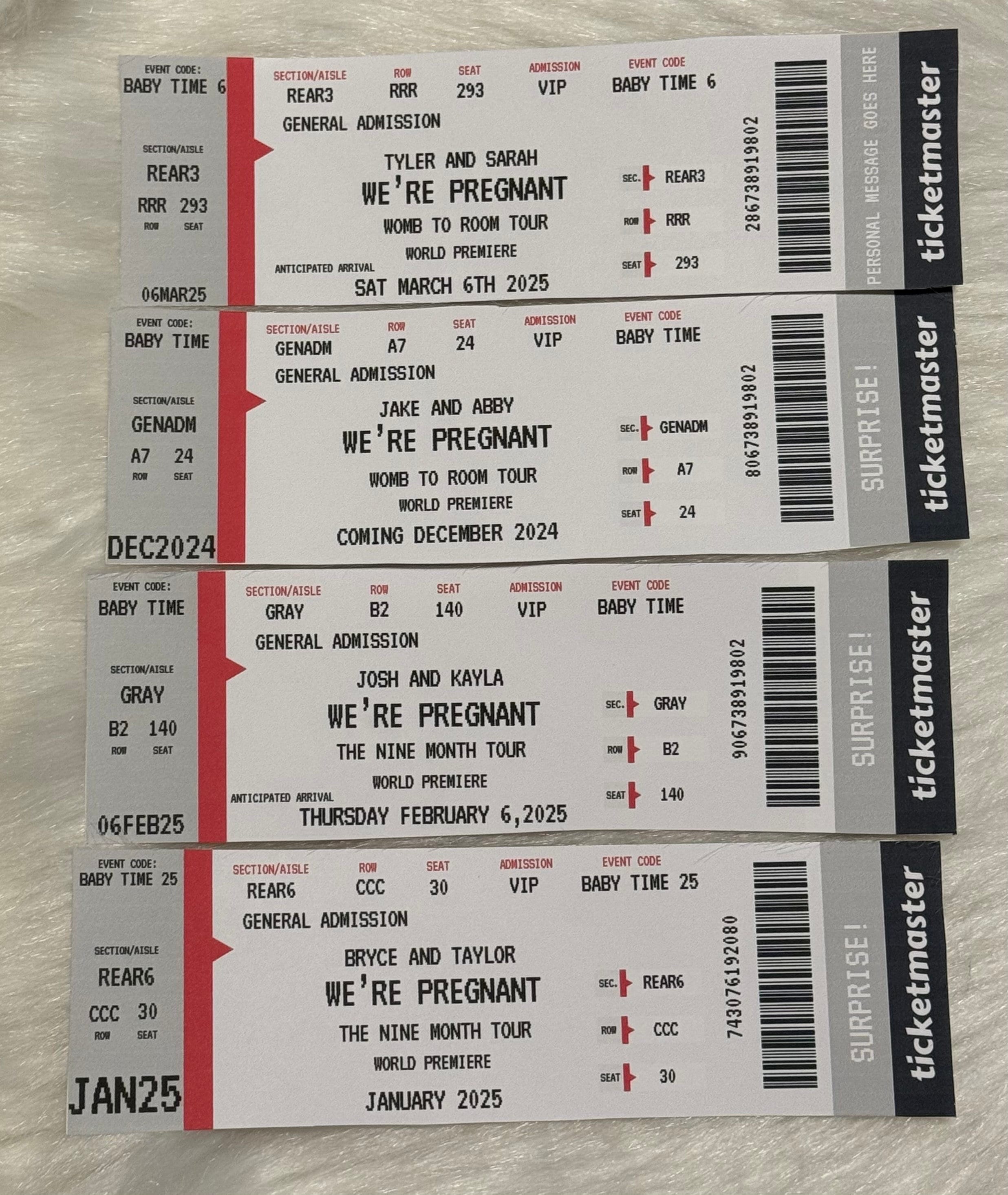 Pregnancy Announcement Tickets - Etsy