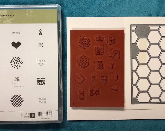 Stampin' Up! Bundle "honeycomb Hello” Stamp Set and Matching Framelit ...