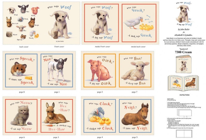 Who Says Woof? DIY Cloth Book Kit (panel and Batting) or Just Panel ...