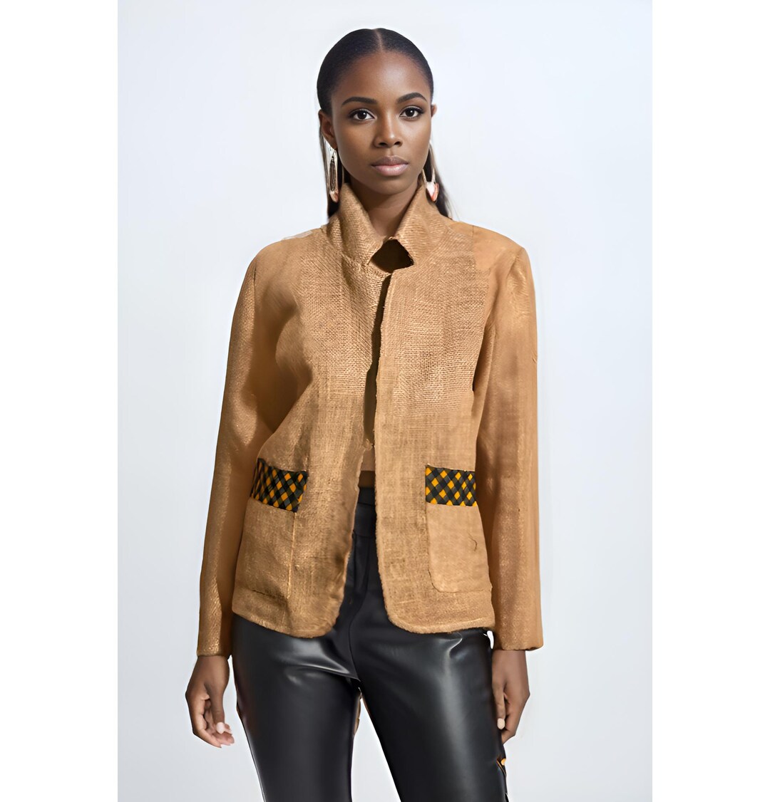 Burlap Jacket With African Print by Africanclothingetc - Etsy