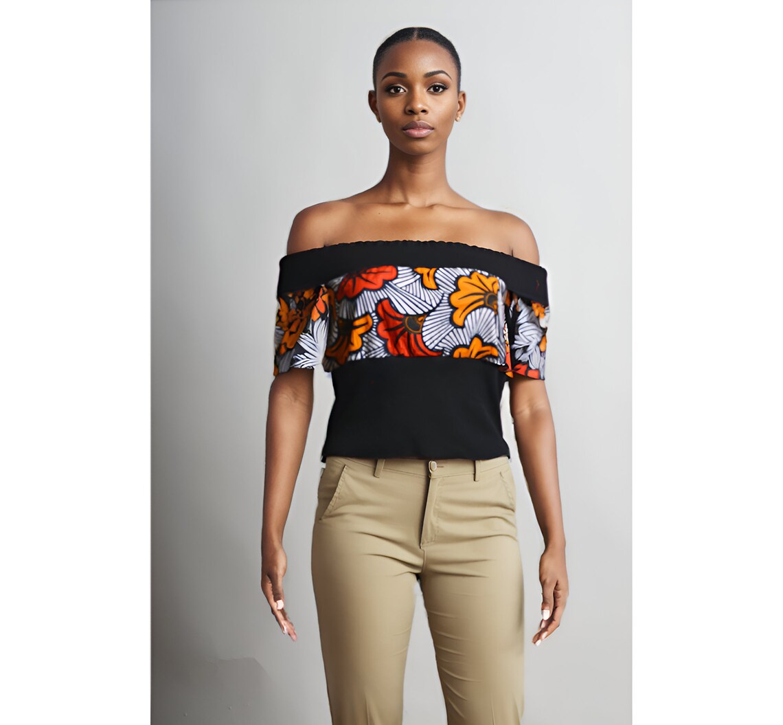 African Print Top - Ankara Crop Blouse off Shoulder by ...