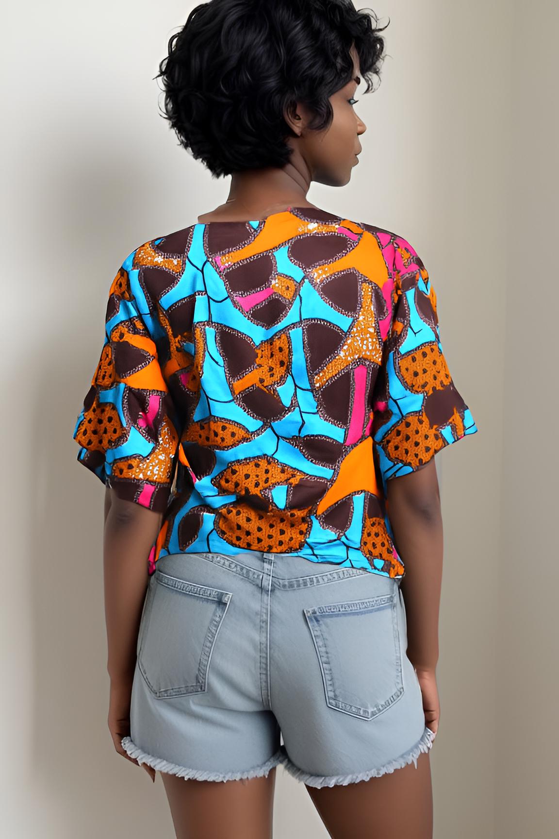 African Crop Top - Ankara Cropped Top With Short Sleeves - Etsy