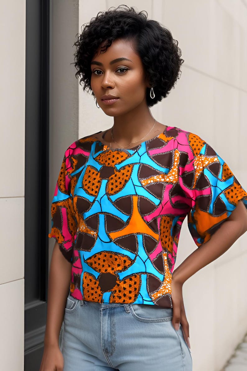 African Crop Top - Ankara Cropped Top With Short Sleeves - Etsy