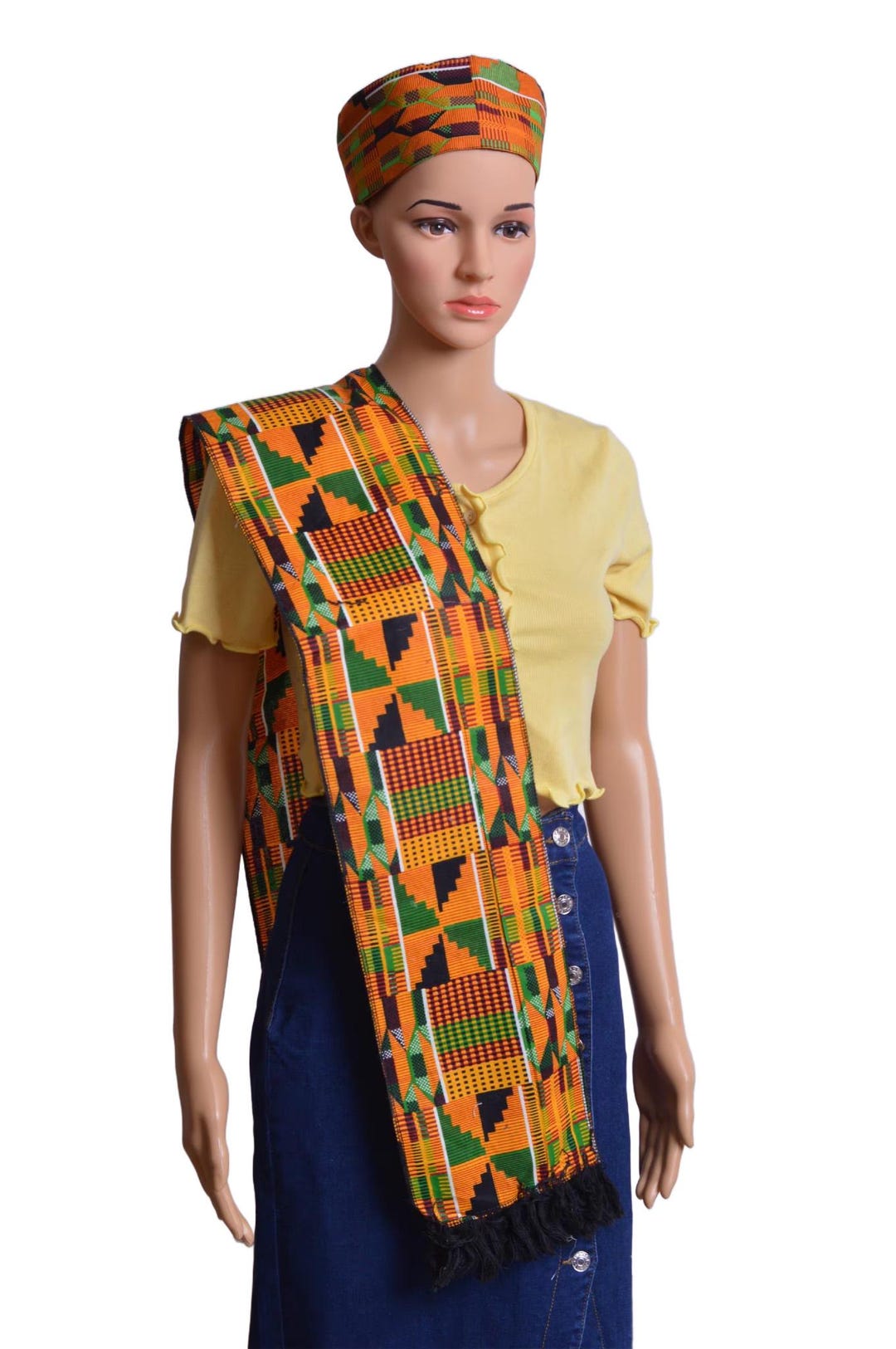Kente Stole With Fringes - Graduation Scarf Custom African Sash by ...