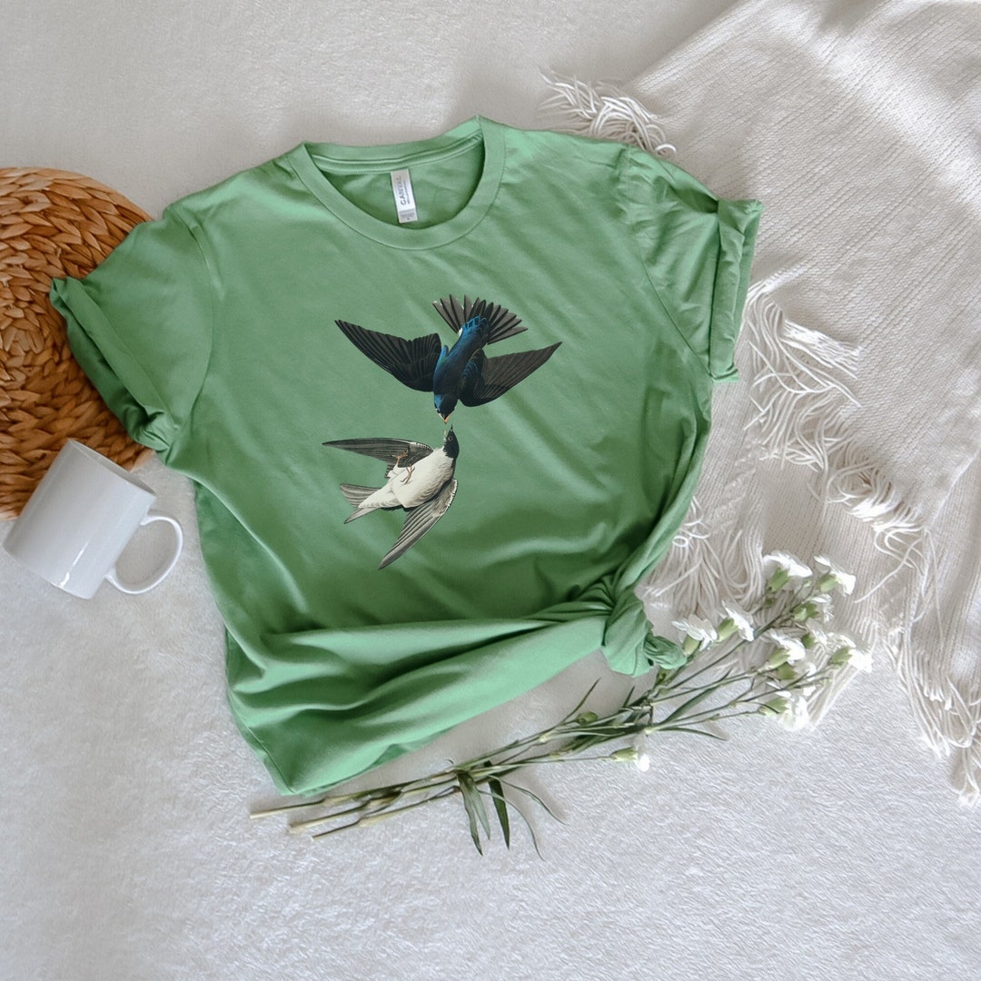 Cottage Core Birds Shirt, Swallow Shirt, Bird Lover Gift, Vintage Bird ...