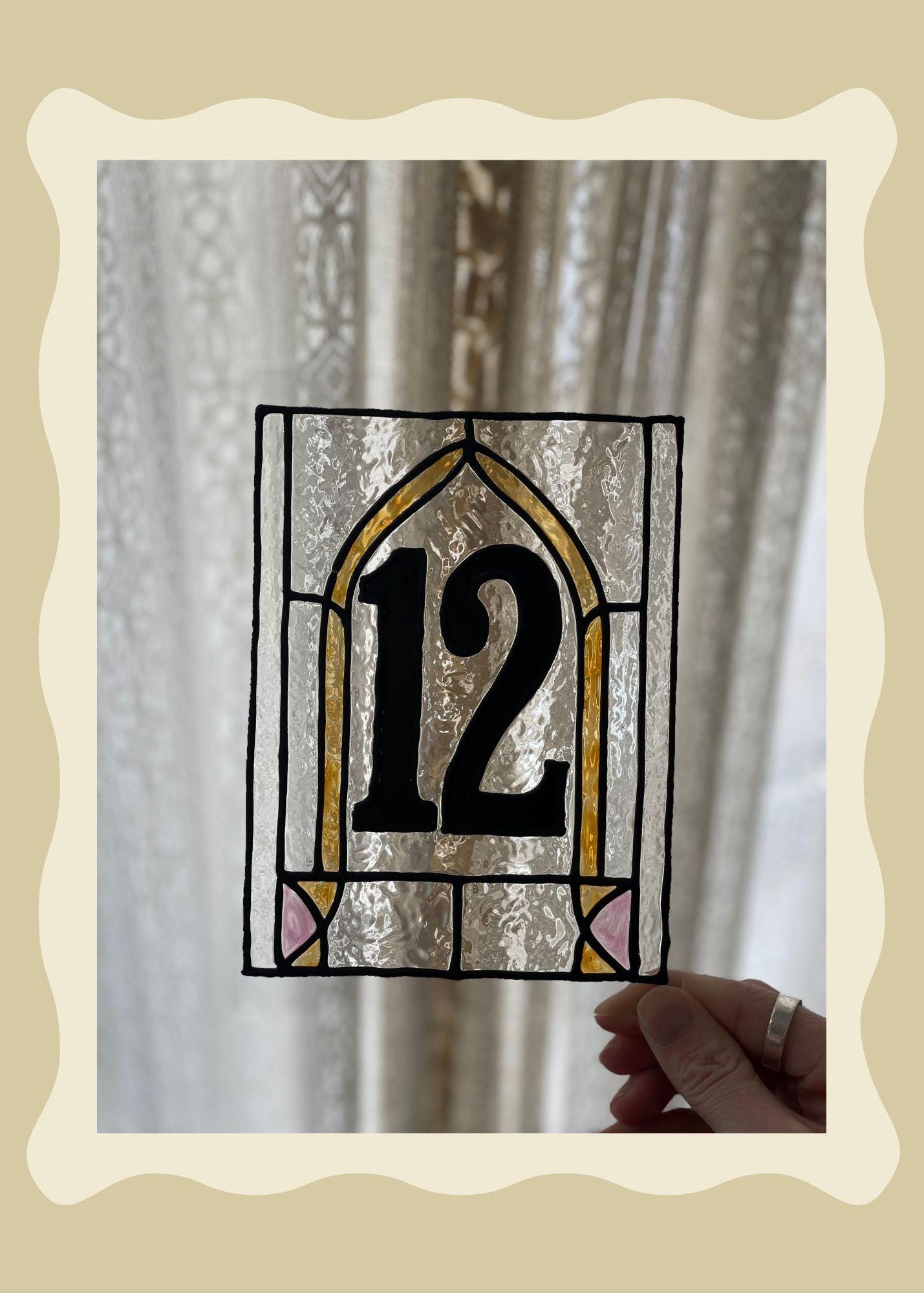 Faux Stained Glass Table Numbers 1–15 | DIY Wedding Decor | Printable ...