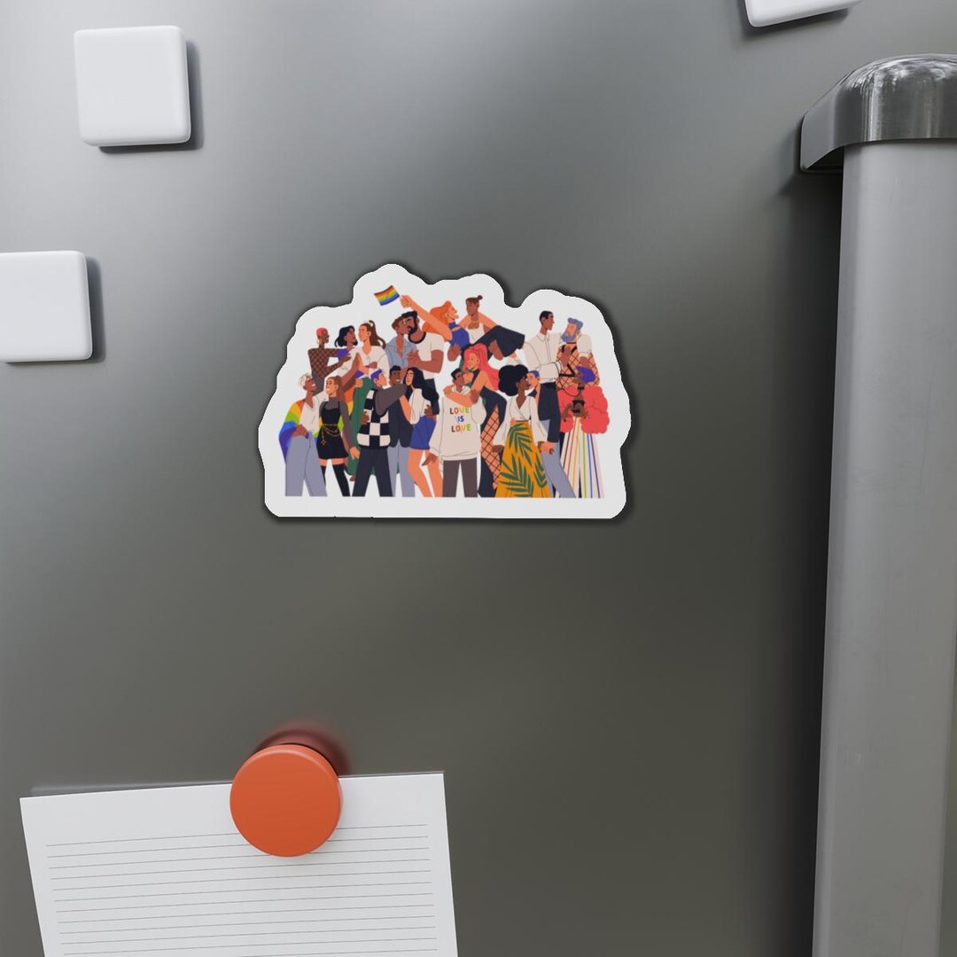 Queer Love is Love Die-cut Magnet, LGBTQ+ Pride Fridge Decoration ...