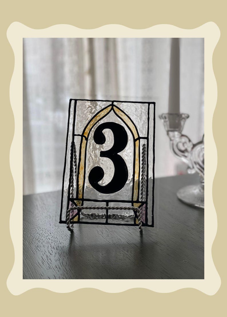 Faux Stained Glass Table Numbers 1–15 | DIY Wedding Decor | Printable ...