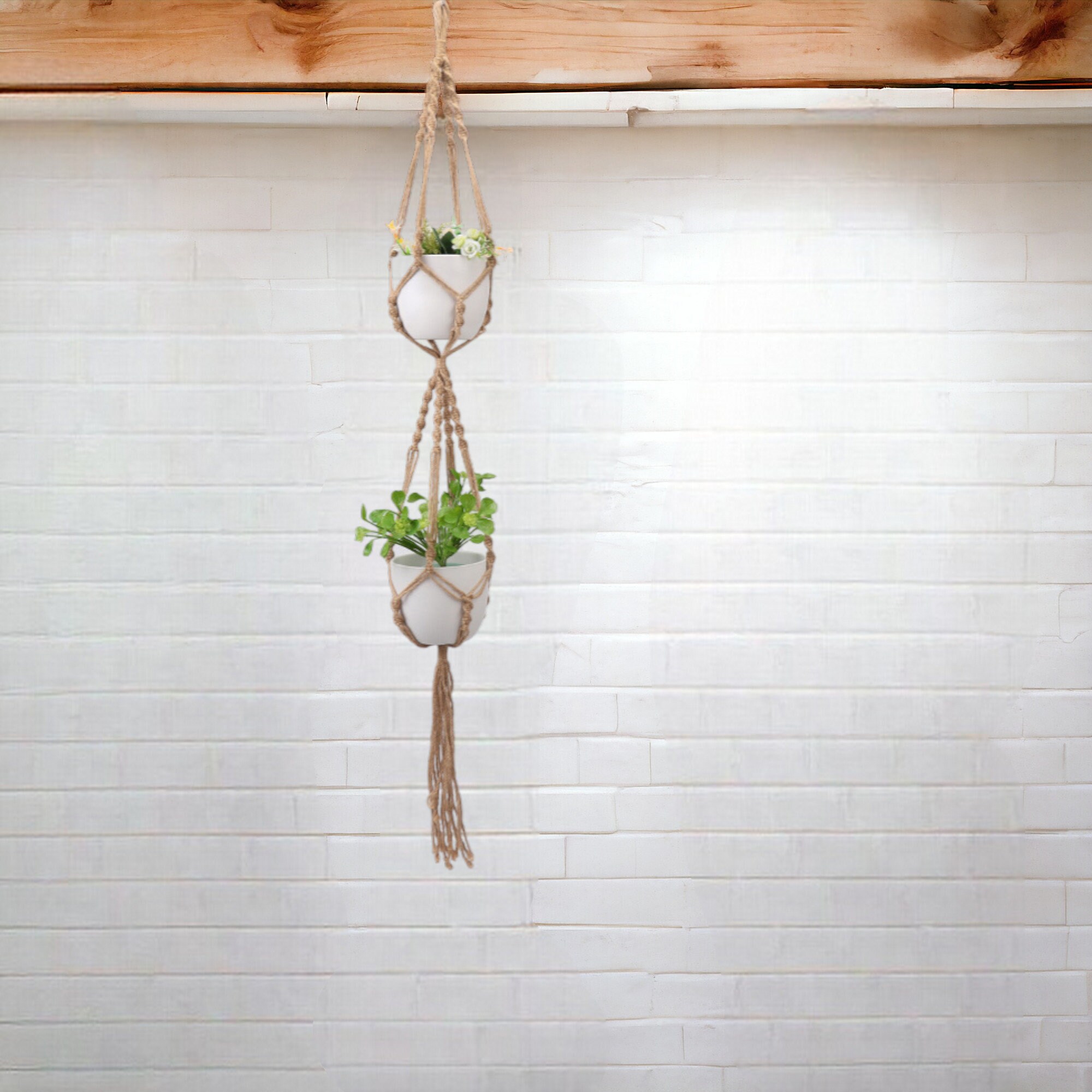 Macrame Hemp Rope Plant Hanger, Indoor Plant Hanger, Macrame Plant Pot ...