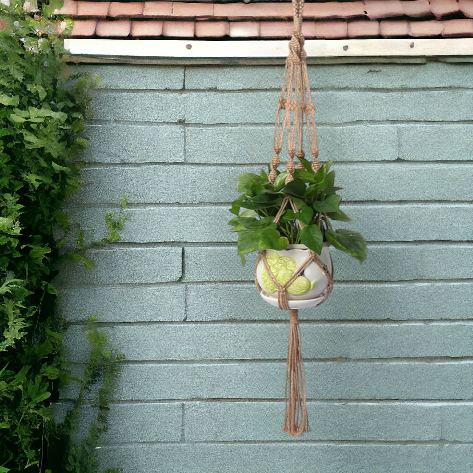 Macrame Hemp Rope Plant Hanger, Indoor Plant Hanger, Macrame Plant Pot ...
