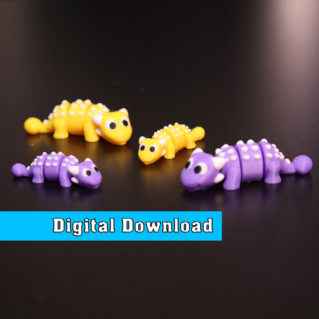 Mini Tiny Flexi Ankylosaurus Dino for 3D Printing as STL File - Etsy