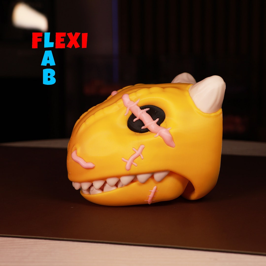 Dino Zombie Carnotaurus Movable Hand Puppet Marionette for Halloween 3D ...