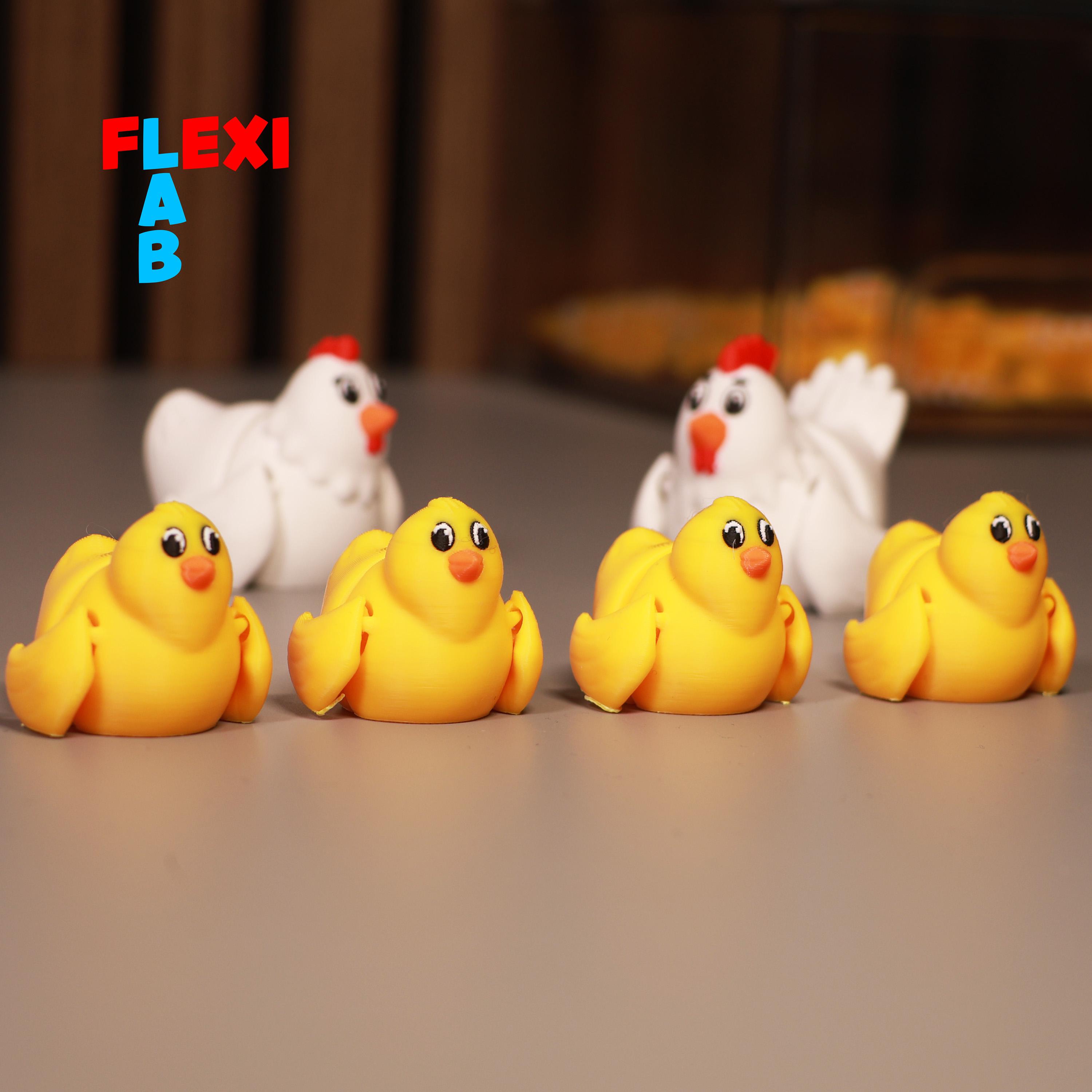 Flexi Chicken, Chick and Rooster 3D Printer File - Little Happy Farm ...