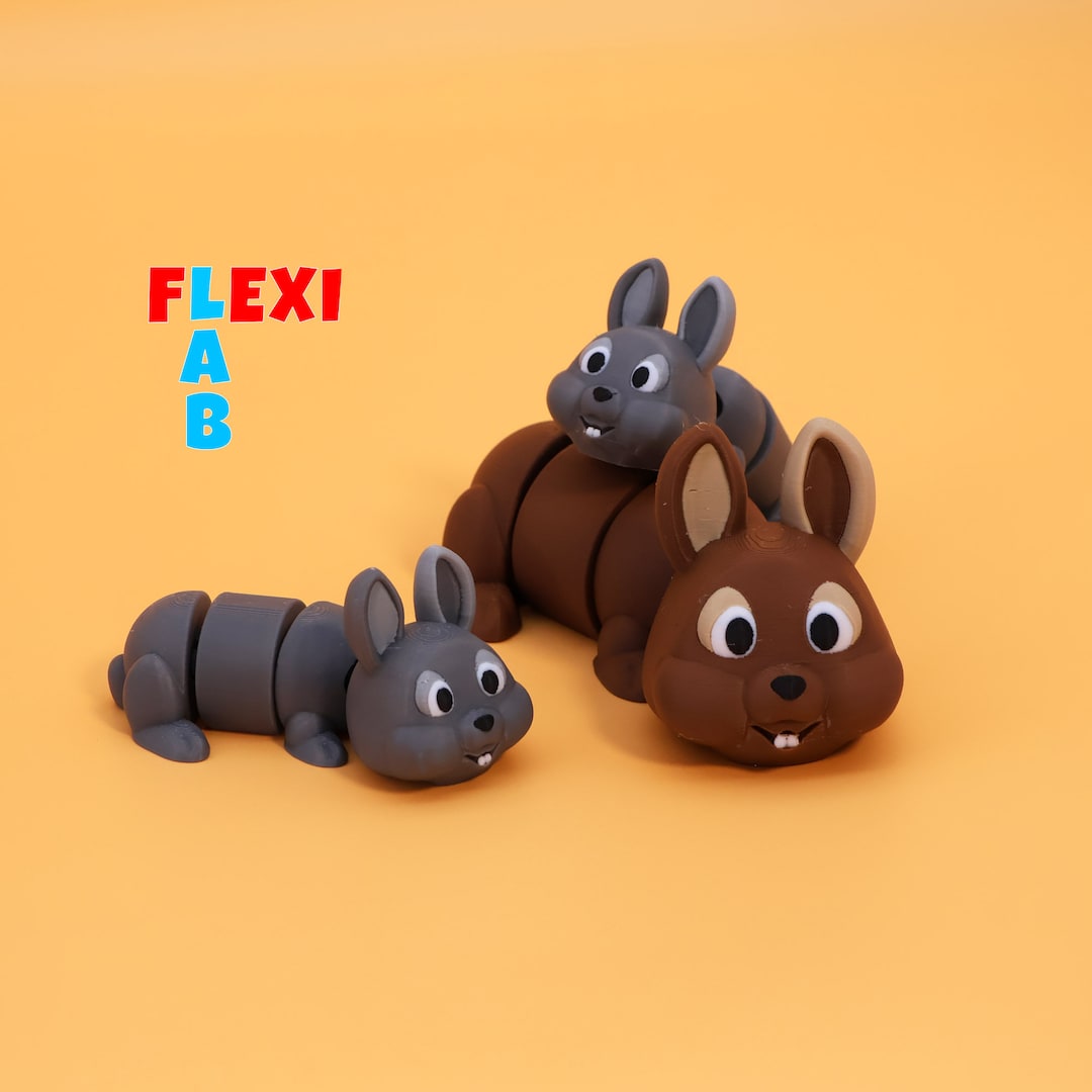 Flexi Cute Rabbit Bunny as STL 3D Printing File 3mf Multicolor ...