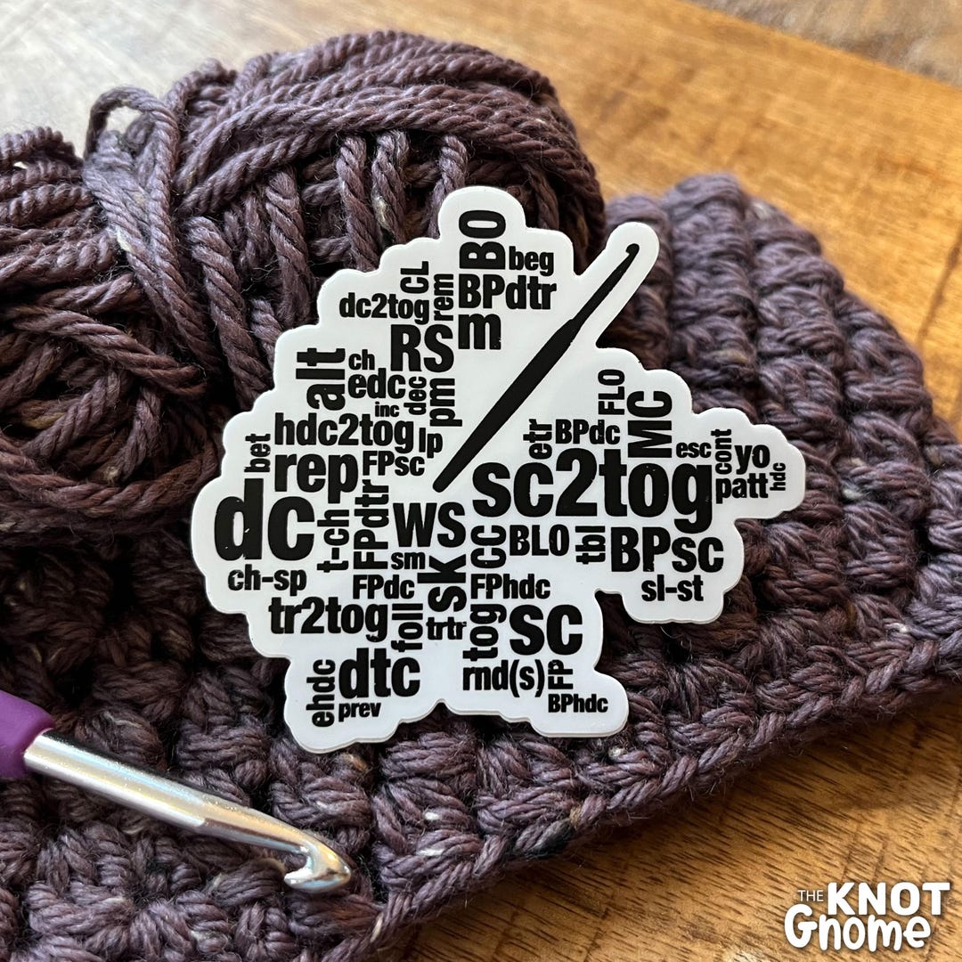 Waterproof Crochet Sticker | Vinyl Decal for Outdoor, Cars, Journals ...