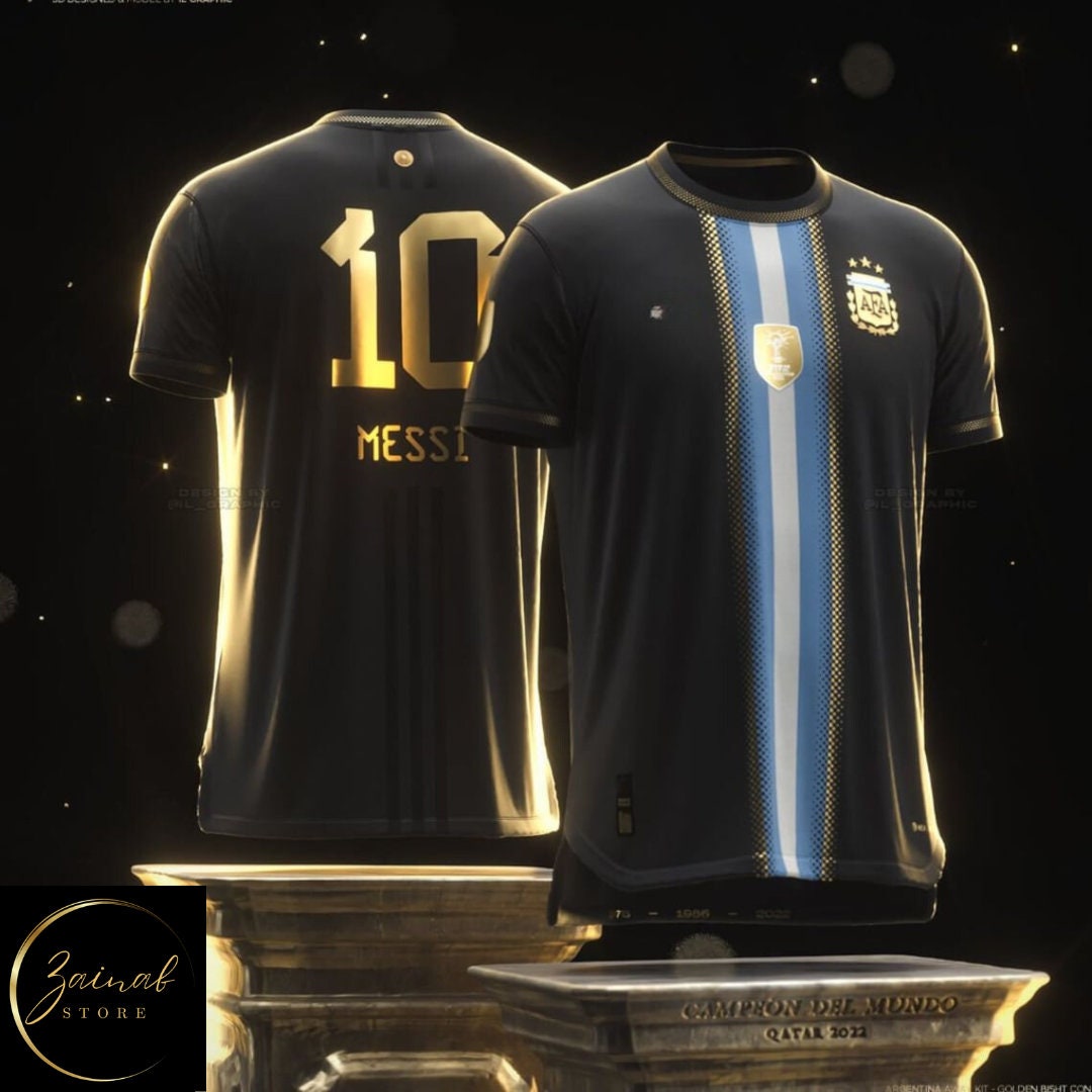 Lionel Messi Golden Bisht Soccer Jersey, Messi Special Football Shirt ...