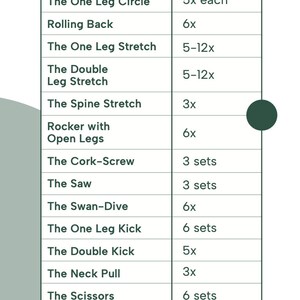 Classical Pilates Mat Order Bookmarks - Etsy