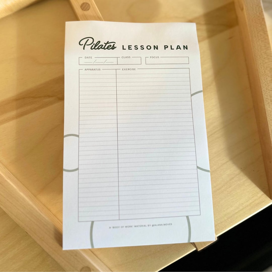 Pilates Lesson Plan Sticky Notes - Etsy