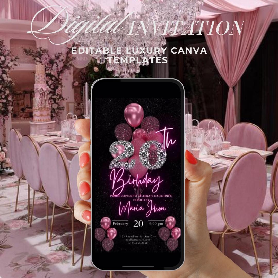 March Digital Birthday Invitation, Elegant Girls Invite, Animated ...