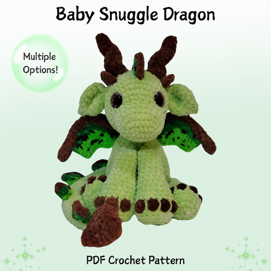 Baby Snuggle Dragon Crochet Pattern PDF, Crochet Dragon PATTERN ...