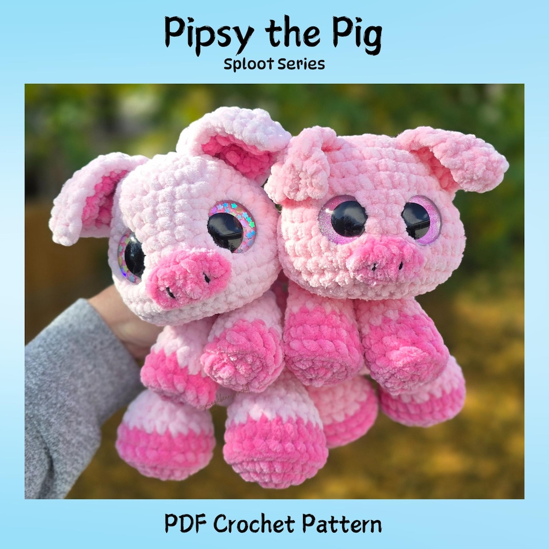 Pipsy the Pig Crochet Pattern, Low Sew, Sploot Series - Etsy