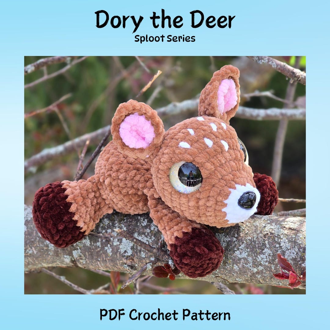 Dory the Deer Crochet Pattern, Low Sew, Sploot Series - Etsy