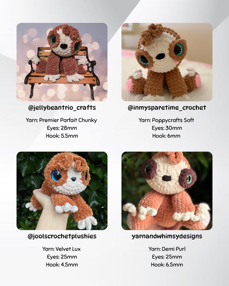 Suki the Sloth Crochet Pattern, Low Sew, Sploot Series - Etsy