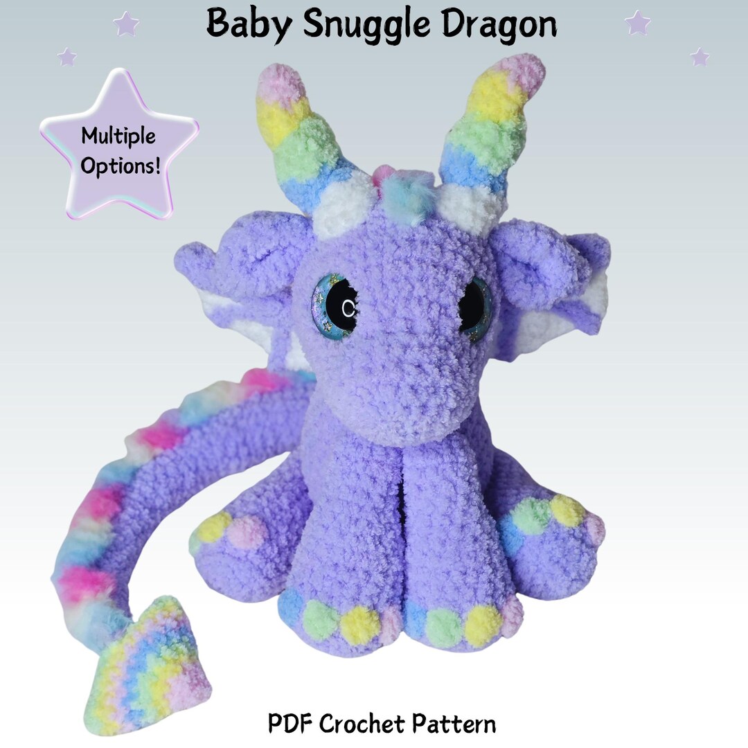 Baby Snuggle Dragon Crochet Pattern PDF, Crochet Dragon PATTERN ...