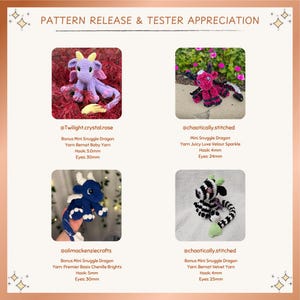 Mini Snuggle Dragons Crochet Pattern, 2 in 1 Dragon Pattern, Crochet ...