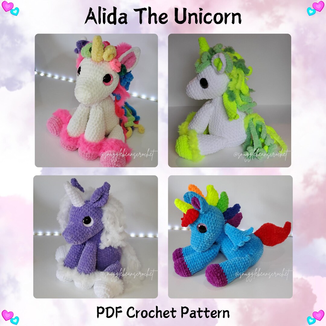 Alida the Unicorn Crochet Pattern PDF, Crochet Unicorn PATTERN, Crochet Unicorn - Amigurumi ...