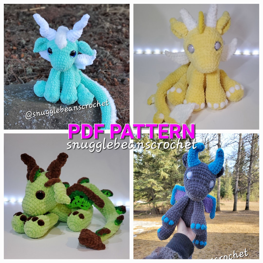 Baby Snuggle Dragon Crochet Pattern PDF, Crochet Dragon PATTERN ...