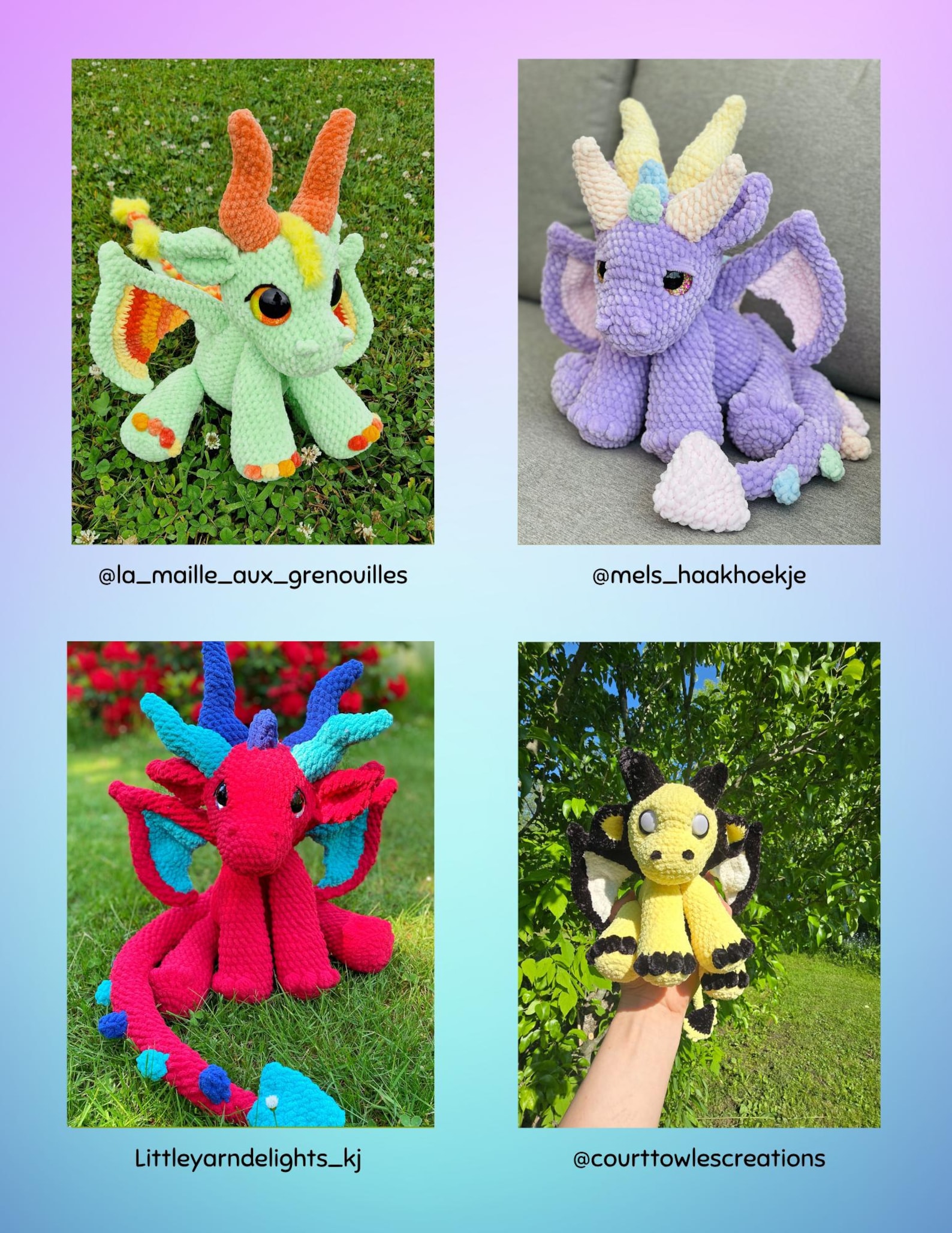 Crochet Wings for Original Snuggle Dragon, Crochet Wings ONLY, PDF ...