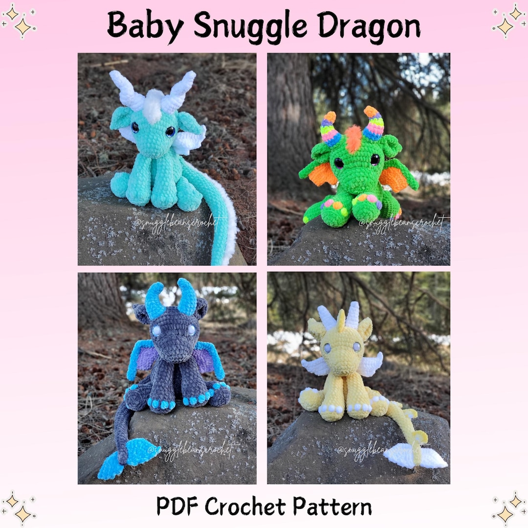 Baby Snuggle Dragon Crochet Pattern PDF, Crochet Dragon PATTERN ...