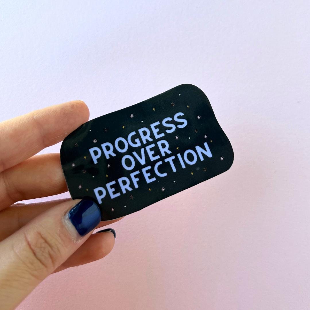 Progress Over Perfection Sticker for Laptop Mental Health Sticker ...