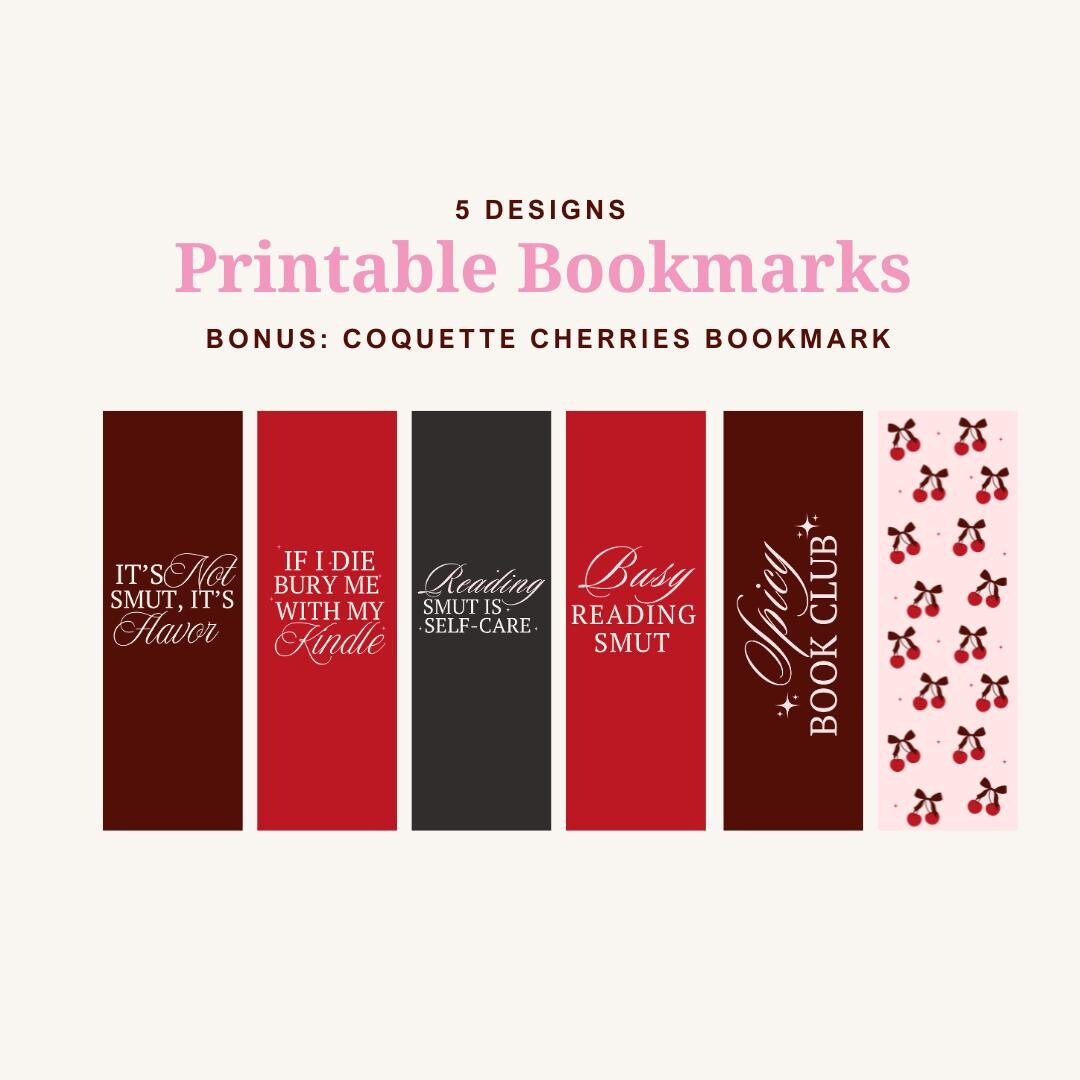 Printable Spicy Romance Bookmarks: Digital Book Mark Reading Quote Book ...